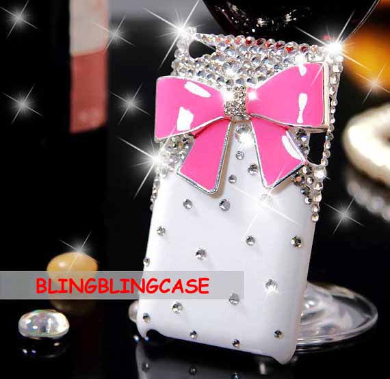Ipod Touch 4 Case, White Case Dark Pink Bow Ipod Touch 4 Case, Cute ...