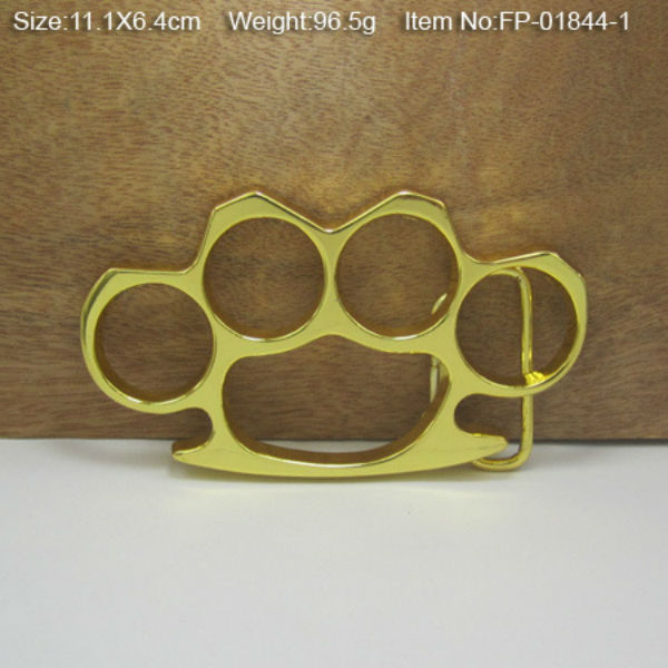 Vintage Thick Hard Steel Metal Knuckle Dusters Belt Buckle Gold on Luulla