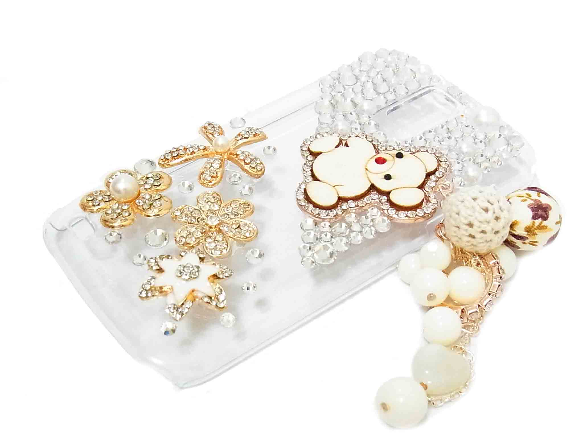 Crystal Flower Charm Lovely Bear Samsung T989 Hercules Galaxy S2 Sii T ...